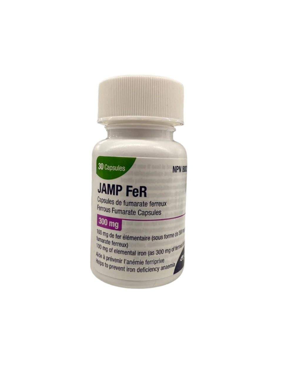 Ferrous Fumarate, Jamp fer 300mg, 30 Caps (Euro fer Alternative)